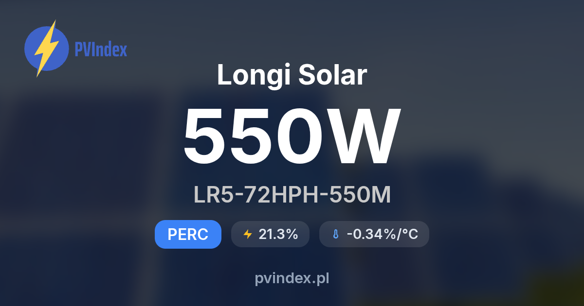 Longi Solar LR5-72HPH-550M - specyfikacja techniczna, datasheet PDF ...
